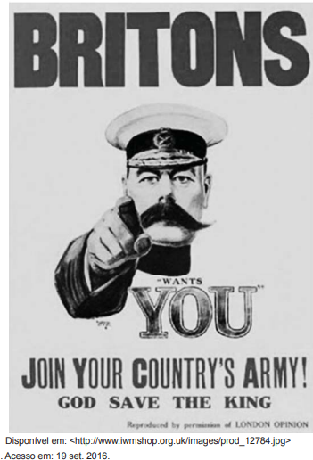 PUC- RJ 2017 O cartaz acima mostra Lord Kitchener, Secretário de Estado ...