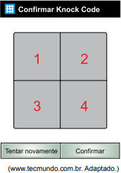 FEMA 2017/2 Uma empresa desenvolveu uma tecnologia chamada knock code ...