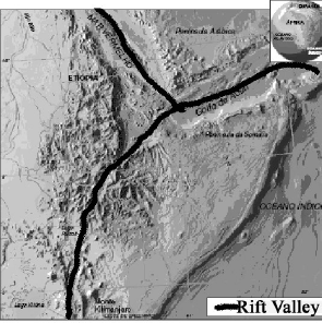 Mapa Da Africa Do Grande Vale Do Rift