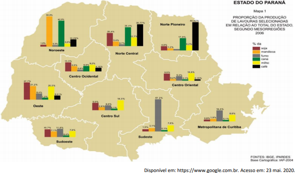 Unichristus 2020/2 Observe o mapa. Observe que o Estado do Paraná ...