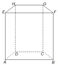 UFG 2009/2 A figura abaixo representa um prisma reto, cuja base ABCD é ...