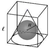 UFU 2021/2 Um cone reto está inscrito num cubo de lado ℓ, de | Estuda.com