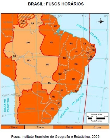 UFG 2010/2 O mapa apresenta a abrangência dos três diferentes fusos ...