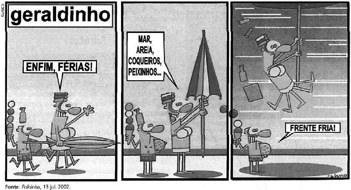 IFSul - Rio-Grandense 2011/1 Leia a tira abaixo. As variações do tempo ...