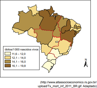 UFSCAR 2017 Observe o mapa para responder à questão Brasil: Taxa de ...